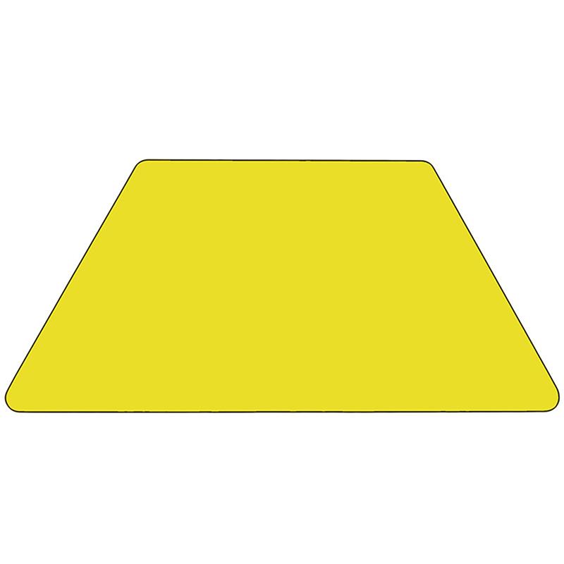 Flash Furniture 25''W x 45''L Trapezoid Yellow HP Laminate Activity Ta ...