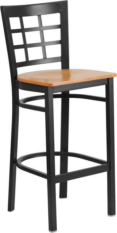 Flash Furniture HERCULES Series Black Window Back Metal Restaurant Bar ...